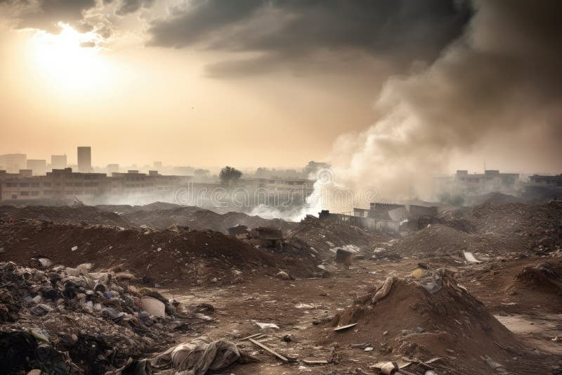 Devastating Effects of Environmental Pollution. Generative AI Stock ...