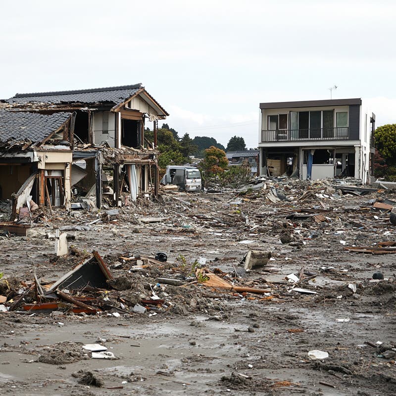 Devastating Effects of a Tsunami Disaster on Coastal Areas" Stock ...