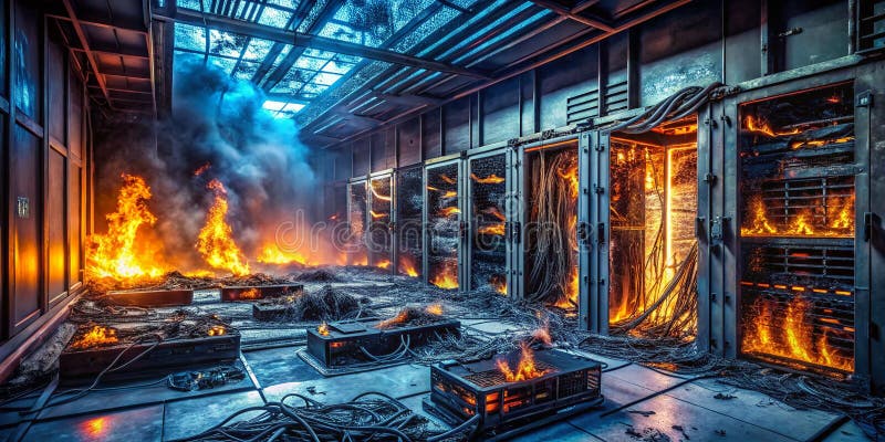 Devastating Fire Damages Critical Server Room Infrastructure Assessing ...