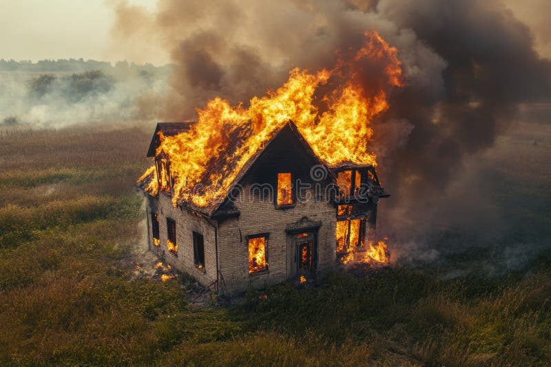 Devastating Fire Destroying a Residential House, Causing Significant ...