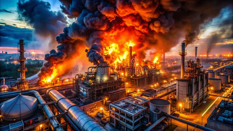 Massive Oil Refinery Fire Engulfs Facility Sparking Emergency Response ...