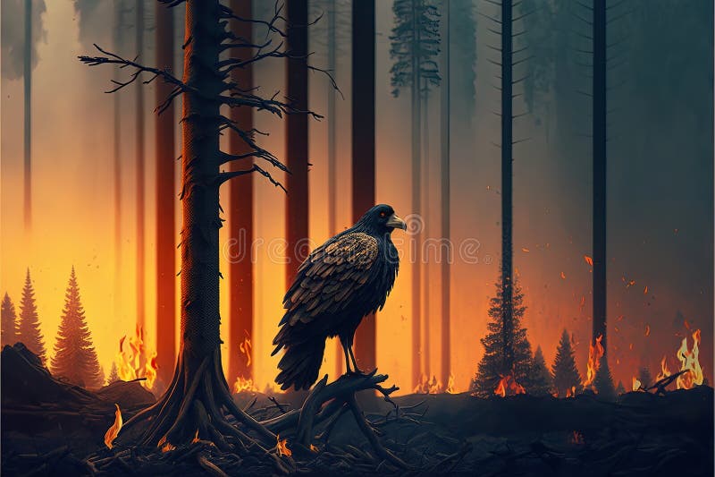 Devastating Forest Fire. Animals Affected by Wildfires. Ecological ...