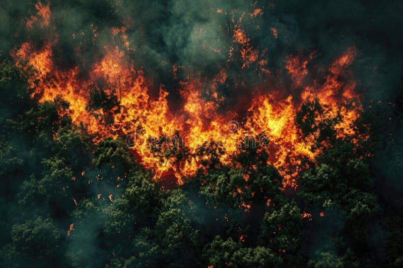 A Devastating Forest Fire Captured from an Aerial Perspective. Perfect ...