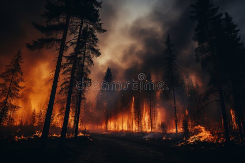 Devastating Forest Fire a Destructive Force Impacting Wildlife and ...
