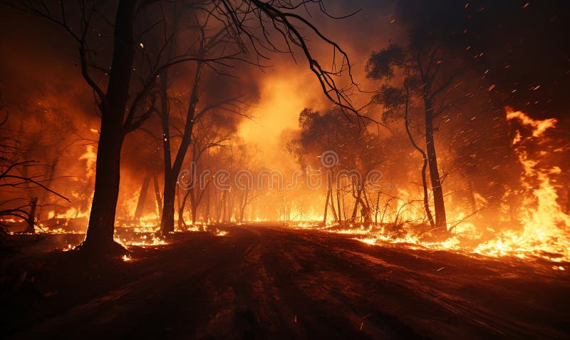 Devastating Forest Fire Engulfs Trees Stock Photo - Image of ecosystem ...