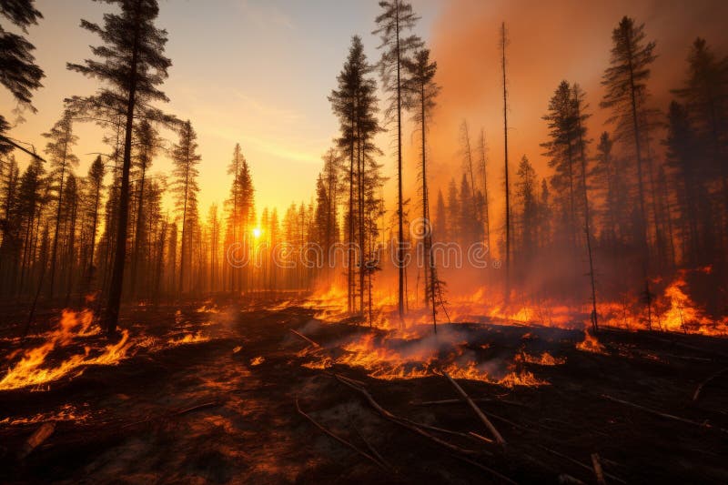 Devastating Forest Fire Threatening Wildlife and Vegetation in the ...