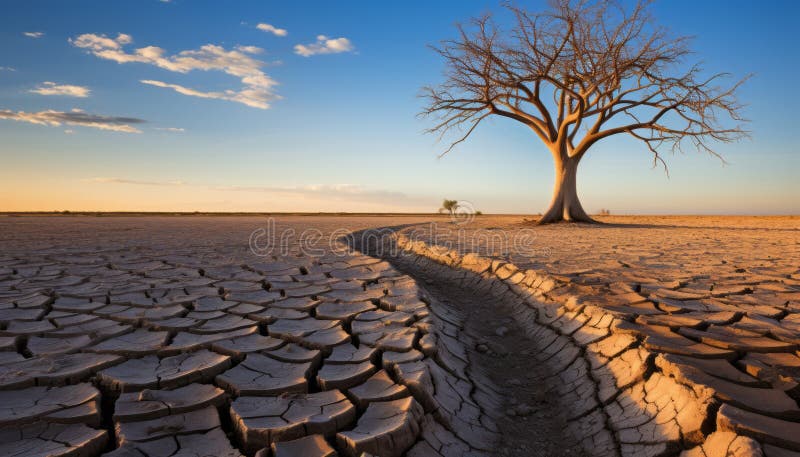 Devastating Metaphor Dead Trees on Cracked Earth Depict Global Climate ...