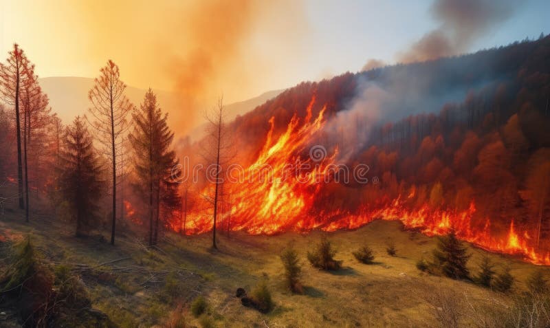 Devastating Mountain Forest Fire Spreads Like Wildfire Creating Using ...