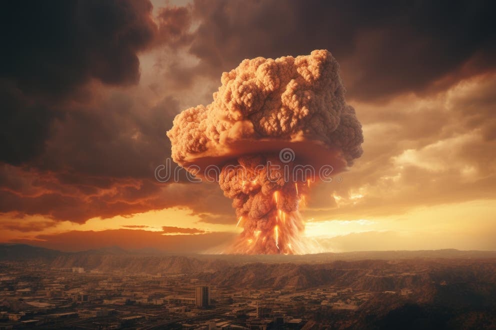 Devastating Nuclear Explosion Dramatic Smoke. Generate Ai Stock Photo - Image of missile ...