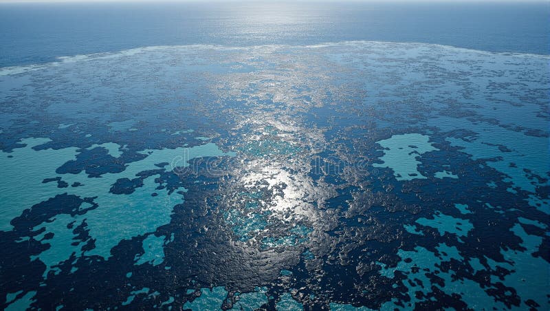 Devastating Oil Spill Polluting the Ocean Waters Below Stock ...
