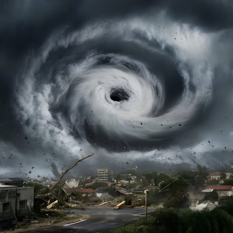 The Devastating Power of Cyclones Stock Illustration - Illustration of ...
