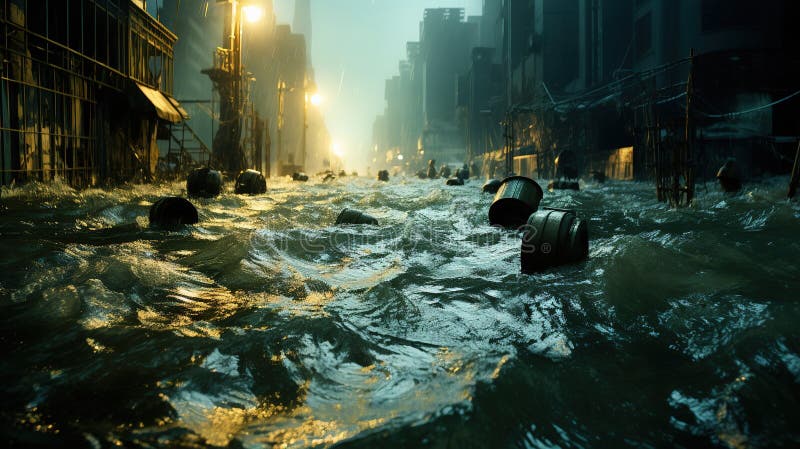 Devastating Situation after the Flood Stock Illustration - Illustration ...