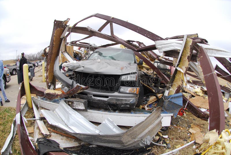 Tornado Damage from Spring Thunder Storms Stock Photo - Image of ...