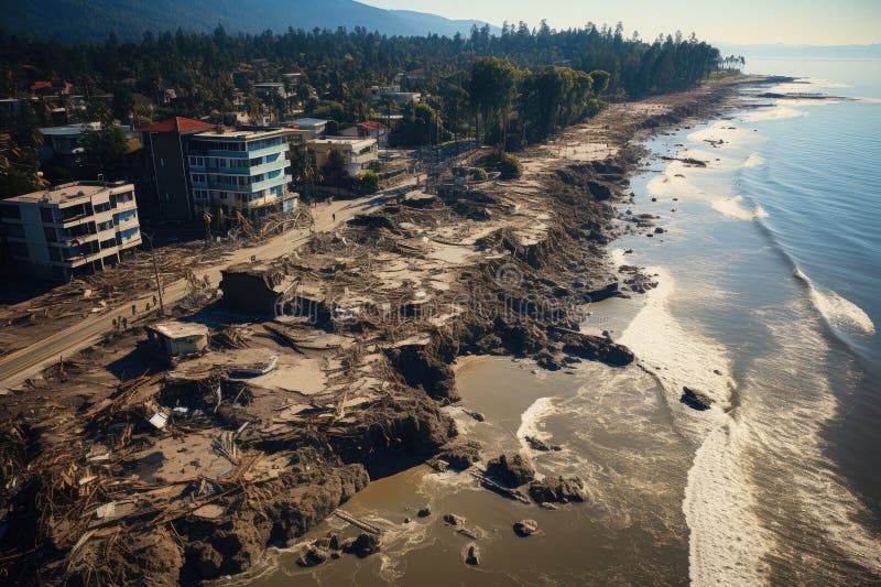 Devastating Tsunami, Portraying the Immense Destruction and Chaos Left ...