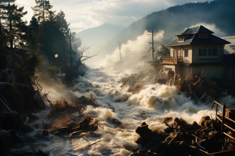 Devastating Tsunami, Portraying the Immense Destruction and Chaos Left ...