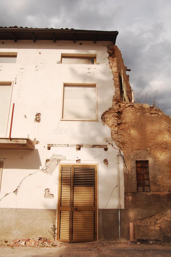 The Devastation Caused by the Earthquake Stock Image - Image of seismic ...