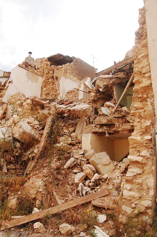 The Devastation Caused by the Earthquake Stock Photo - Image of pain ...