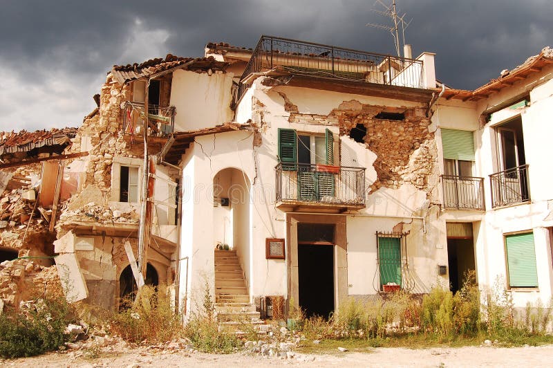 The Devastation Caused by the Earthquake Stock Image - Image of ...