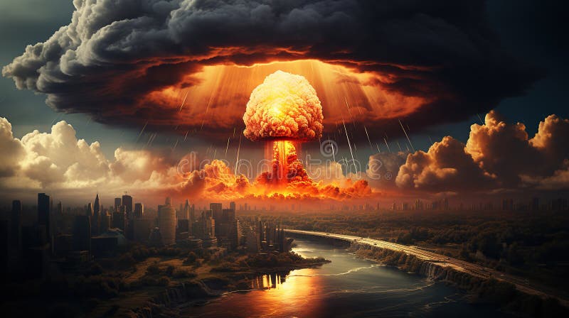 The Devastation and Horror of a Nuclear Explosion. Generative AI Stock ...