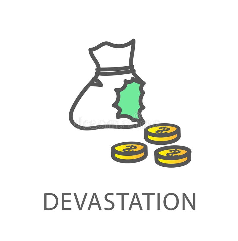 Devastation line icon stock vector. Illustration of commerce - 264933212
