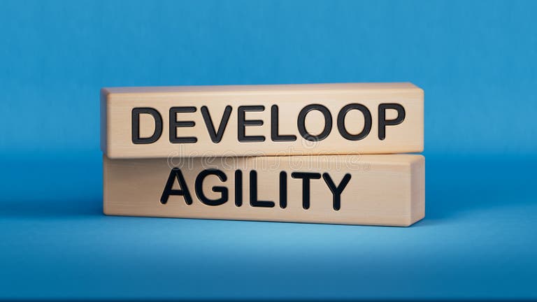 Develop Agility Symbol. Concept Word Develop Agility on Wooden Blocks ...