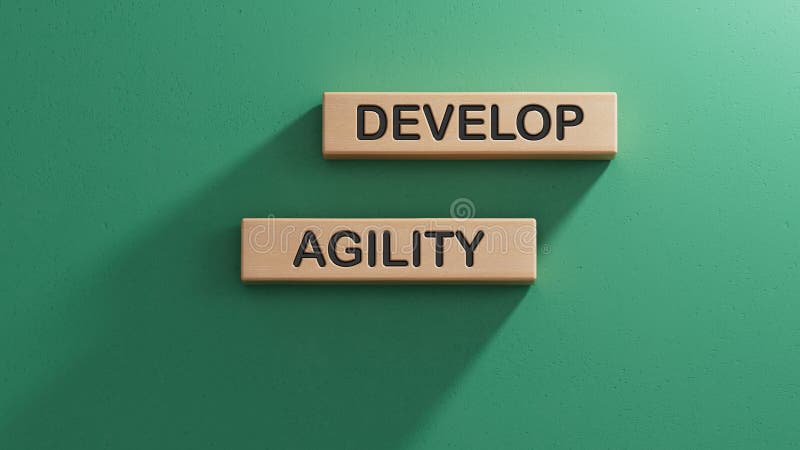 Develop Agility Symbol. Concept Word Develop Agility on Wooden Blocks ...
