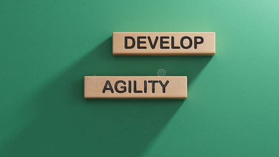 Develop Agility Symbol. Concept Word Develop Agility on Wooden Blocks ...
