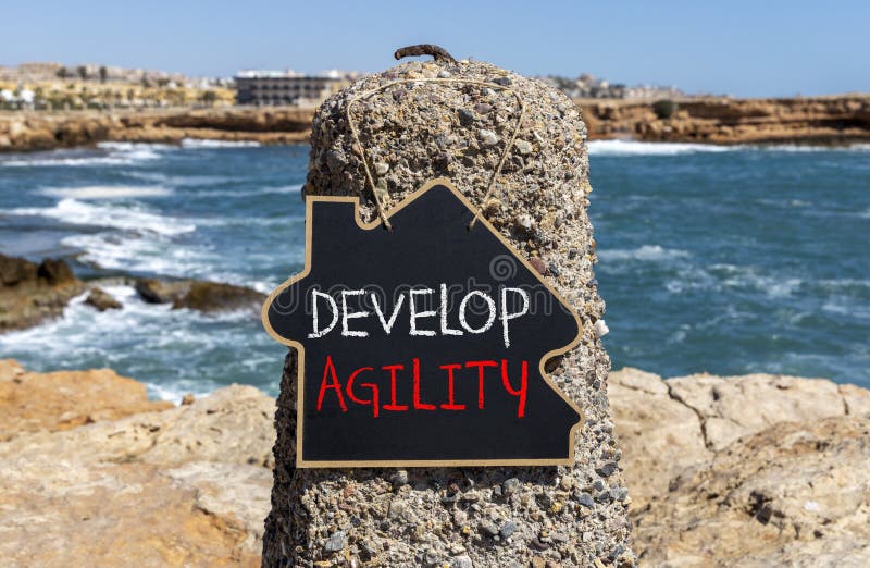 Develop Agility Symbol. Concept Words Develop Agility on Beautiful ...