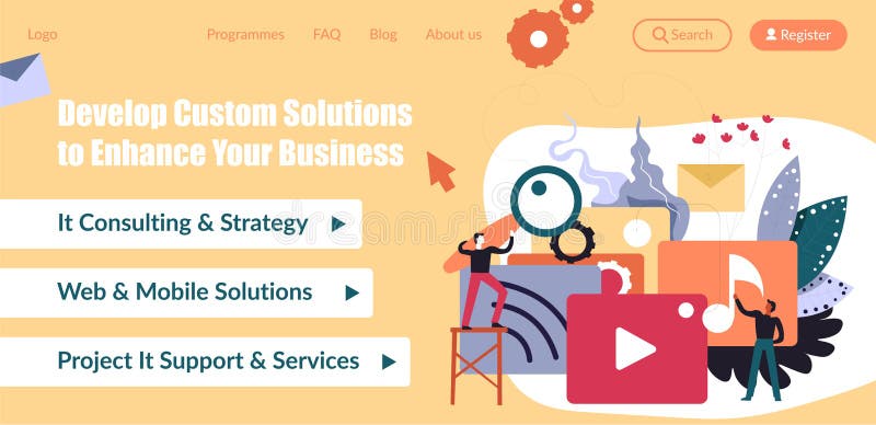 Develop Customer Solutions To Influence Business Stock Vector ...