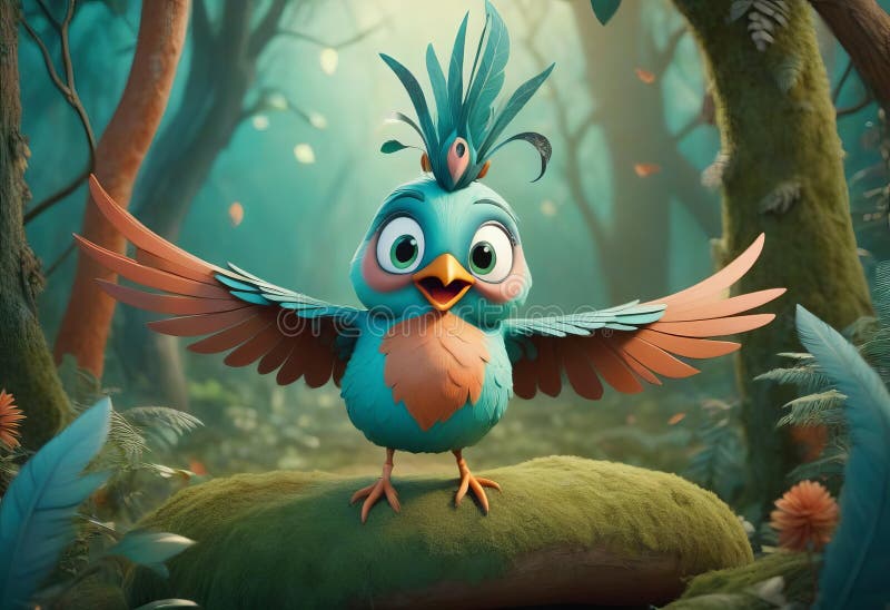 Develop a 3d Bird Sweet and Animated Like in Fairy Tales Stock ...