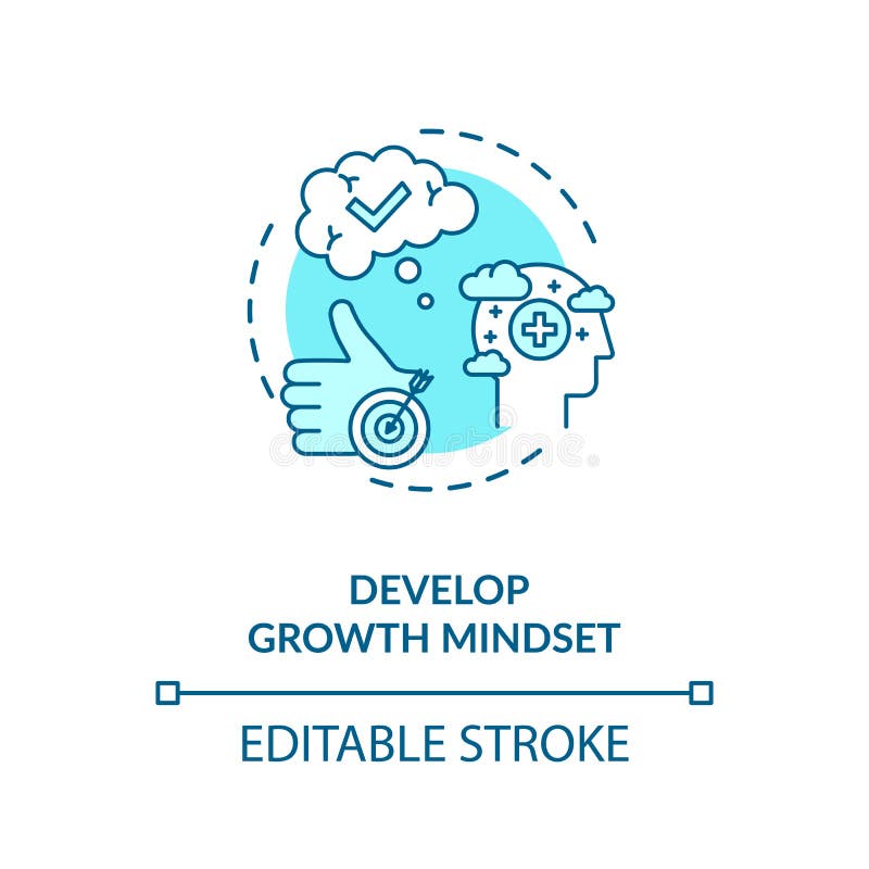 Develop Growth Mindset Concept Icon Stock Vector - Illustration of ...