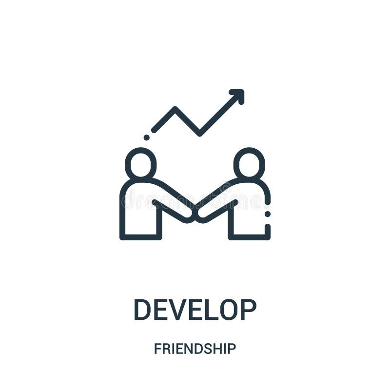 Develop Icon Vector from Friendship Collection. Thin Line Develop ...