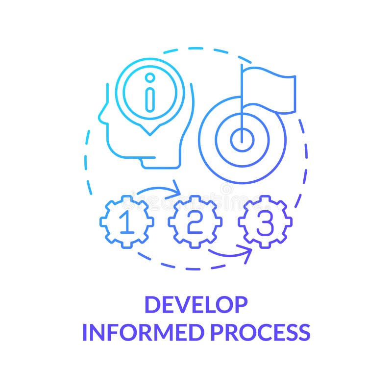 Develop Informed Process Blue Gradient Concept Icon Stock Vector ...