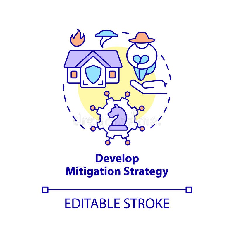 Develop Mitigation Strategy Concept Icon Stock Vector - Illustration of ...