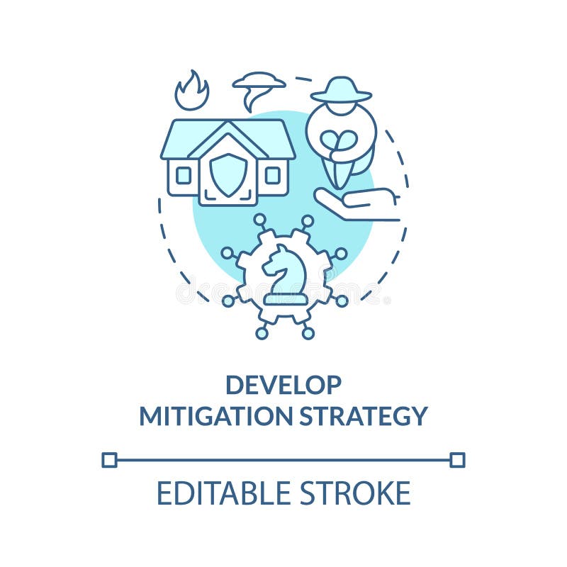 Develop Mitigation Strategy Turquoise Concept Icon Stock Vector ...