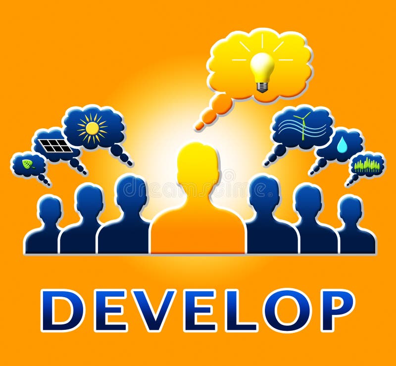Develop People Meaning Growth Progress 3d Illustration Stock ...