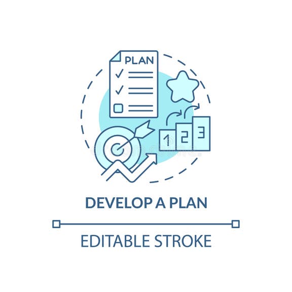 Develop Plan Blue Concept Icon Stock Vector - Illustration of promotion ...