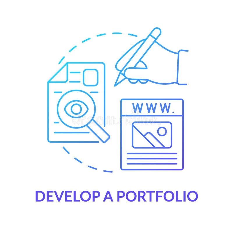 Develop Portfolio Blue Gradient Concept Icon Stock Vector ...