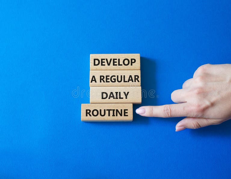 Develop a Regular daily Routine Symbol. Concept Words Develop a Regular ...