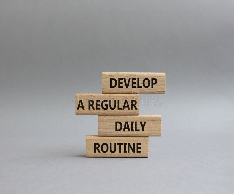 Develop a Regular daily Routine Symbol. Concept Words Develop a Regular ...