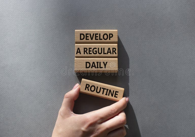 Develop a Regular daily Routine Symbol. Concept Words Develop a Regular ...