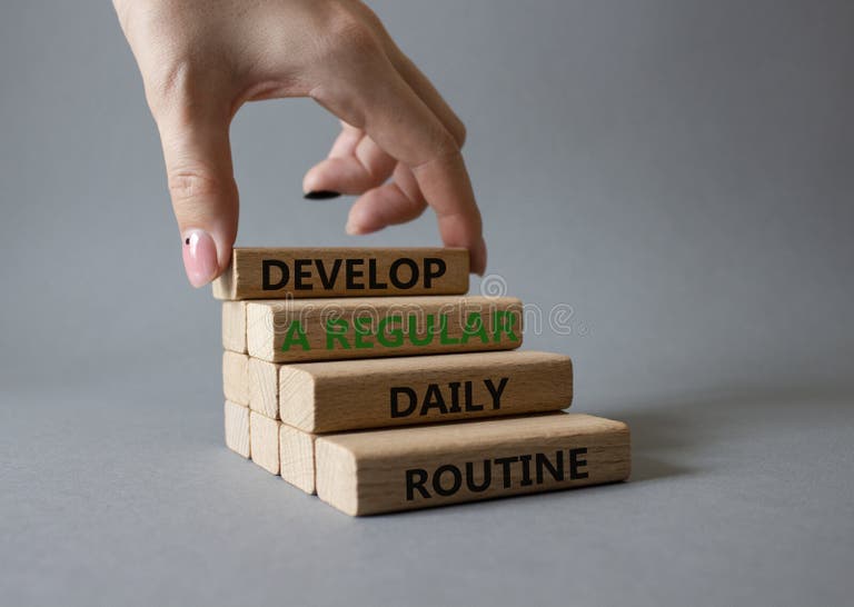 Develop a Regular daily Routine Symbol. Concept Words Develop a Regular ...