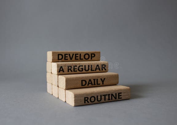 Develop a Regular daily Routine Symbol. Concept Words Develop a Regular ...