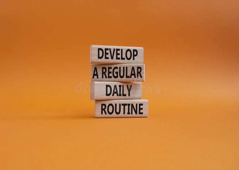 Develop a Regular daily Routine Symbol. Concept Words Develop a Regular ...