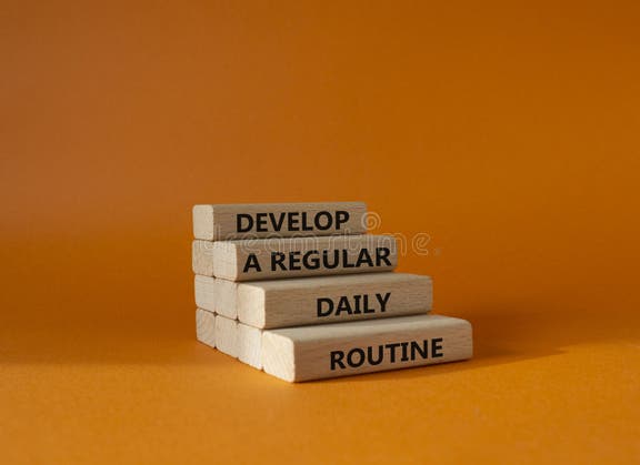 Develop a Regular daily Routine Symbol. Concept Words Develop a Regular ...