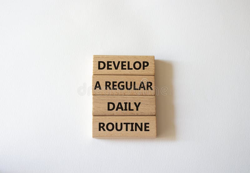 Develop a Regular daily Routine Symbol. Concept Words Develop a Regular ...