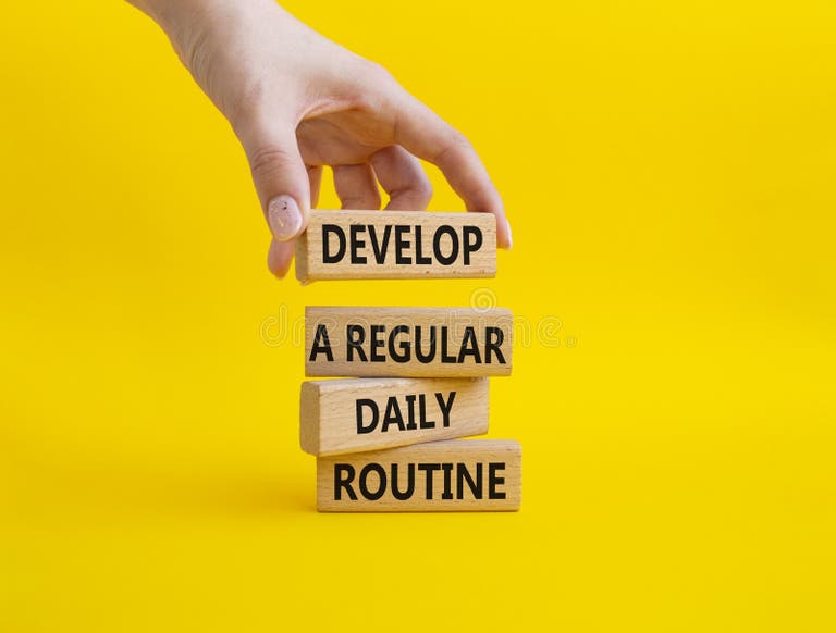 Develop a Regular daily Routine Symbol. Concept Words Develop a Regular ...