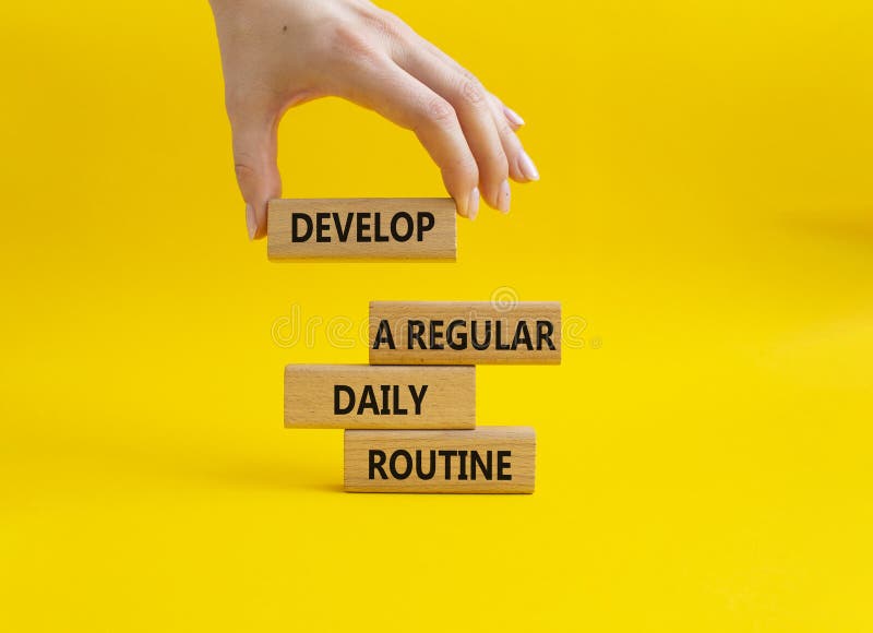 Develop a Regular daily Routine Symbol. Concept Words Develop a Regular ...