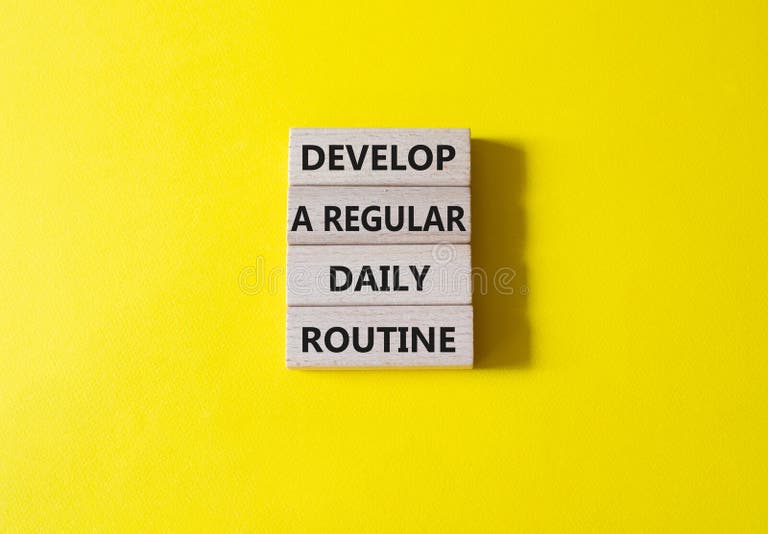 Develop a Regular daily Routine Symbol. Concept Words Develop a Regular ...