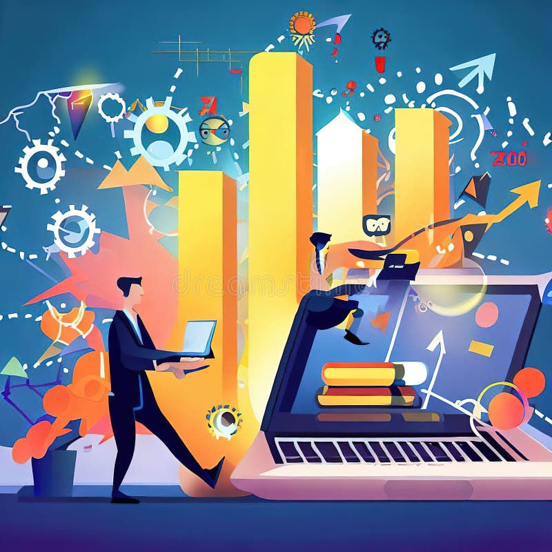 Develop Sales Plans and Achieve Sales Goals,illustration Style,big Data ...